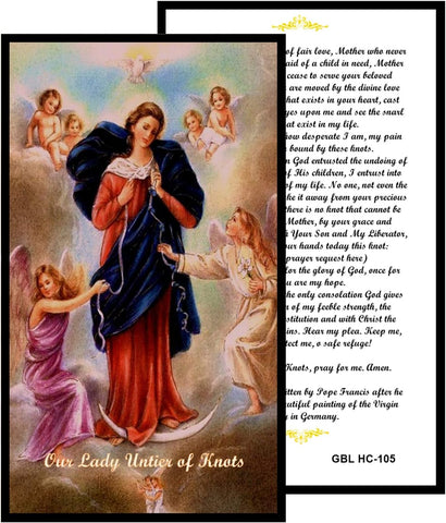 Blessed by His Holiness Pope Francis Our Lady Untier of Knots Laminate – Gifts by Lulee, LLC